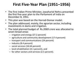 Five year plans of India | PPTX