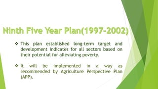 Critical Evaluation of 7th, 8th and 9th 5-year plan of Nepal | PPTX