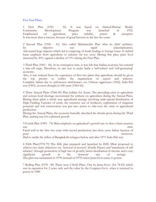 Five Year Plan | DOC