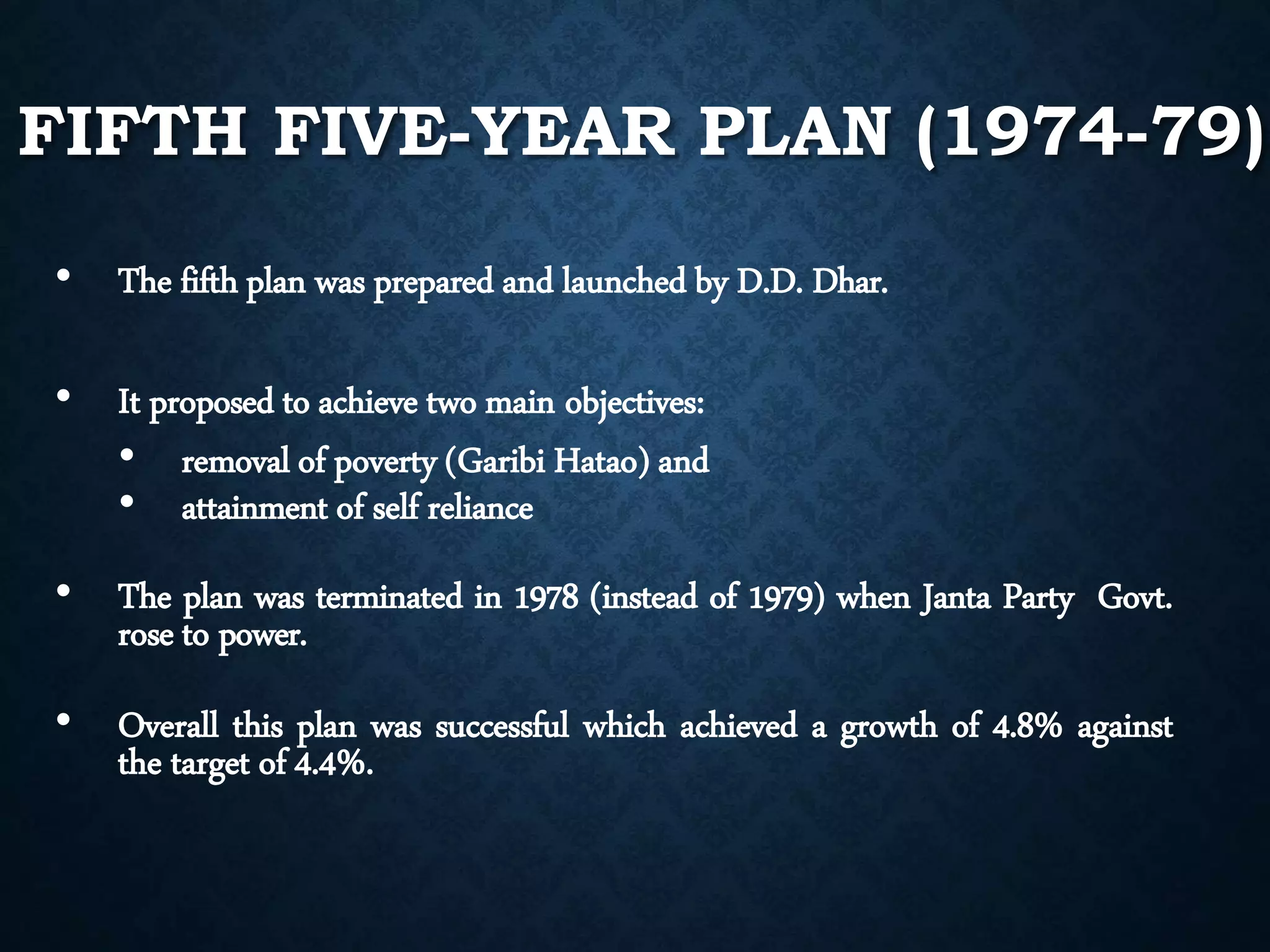 Five years plan of india | PPTX