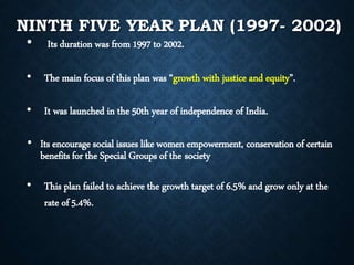 Five years plan of india | PPTX