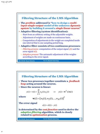 Neural Networks: Least Mean Square (LSM) Algorithm | PDF