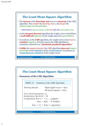 Neural Networks: Least Mean Square (LSM) Algorithm | PDF