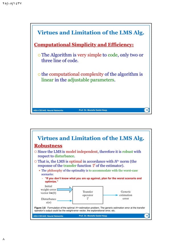 Neural Networks: Least Mean Square (LSM) Algorithm | PDF
