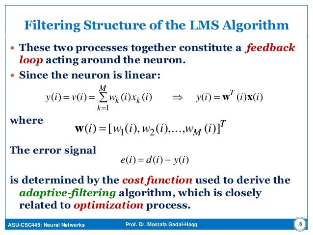 Neural Networks Least Mean Square Lsm Algorithm