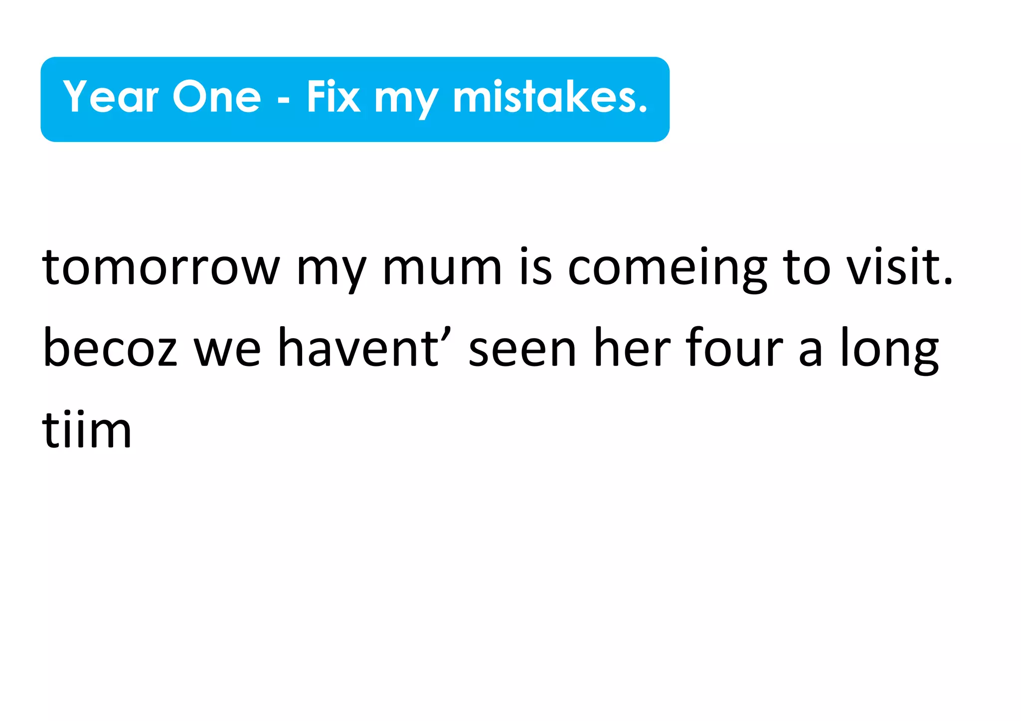 Fix my mistakes | PDF