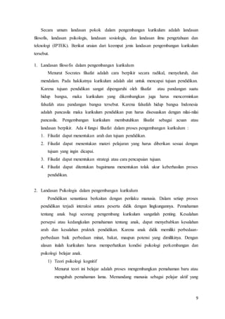 Paper Landasan Pengembangan Kurikulum | PDF