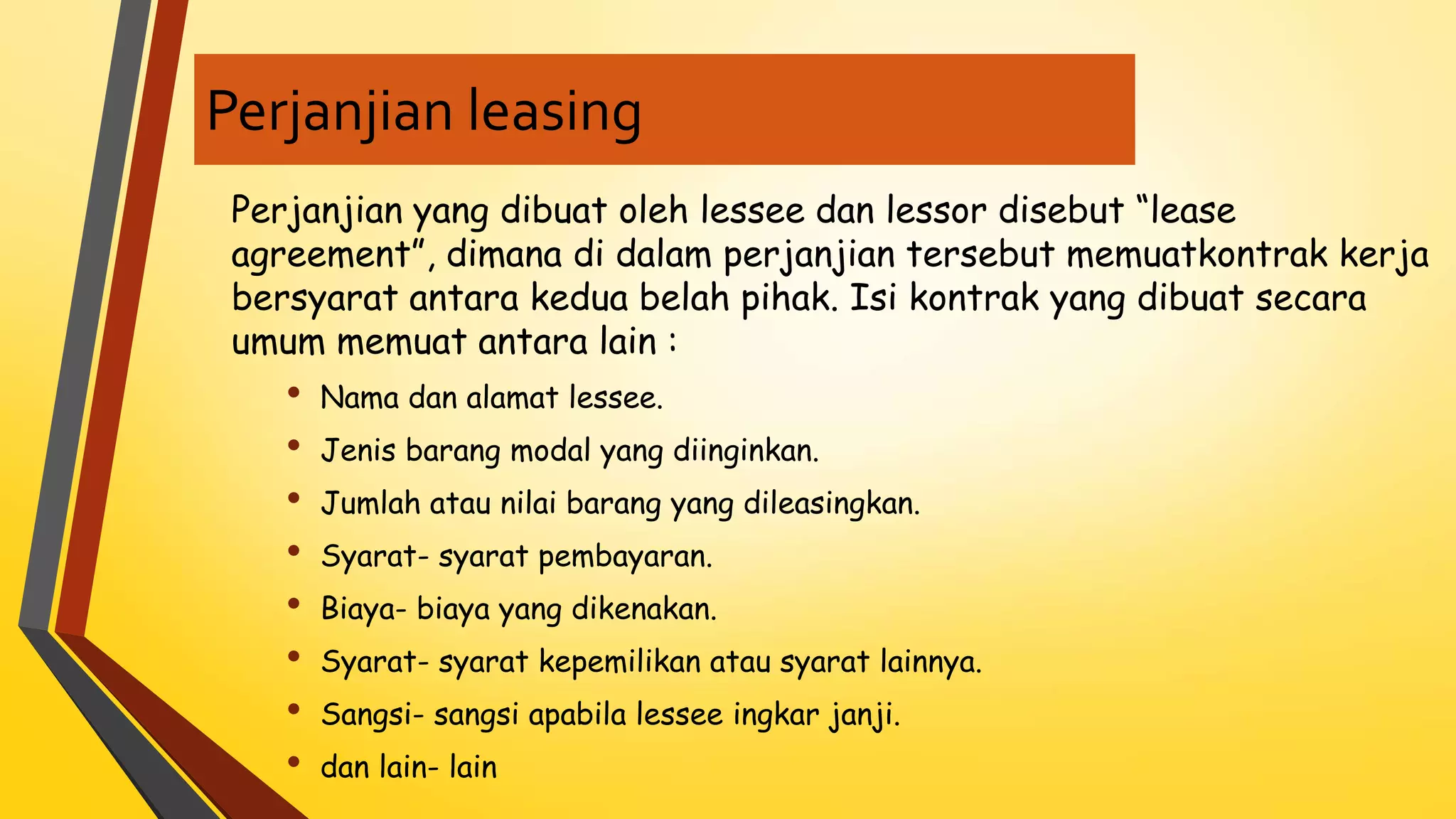 Lembaga Keuanagan - Leasing | PPTX