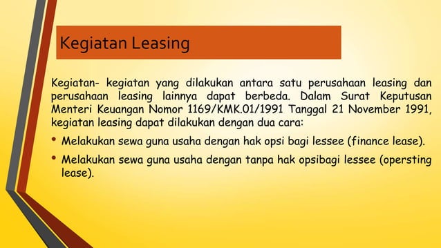 Lembaga Keuanagan - Leasing | PPT