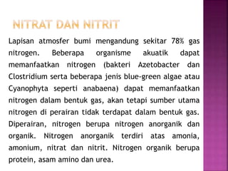 kadar amoniak, nitrat dan nitrit | PPTX