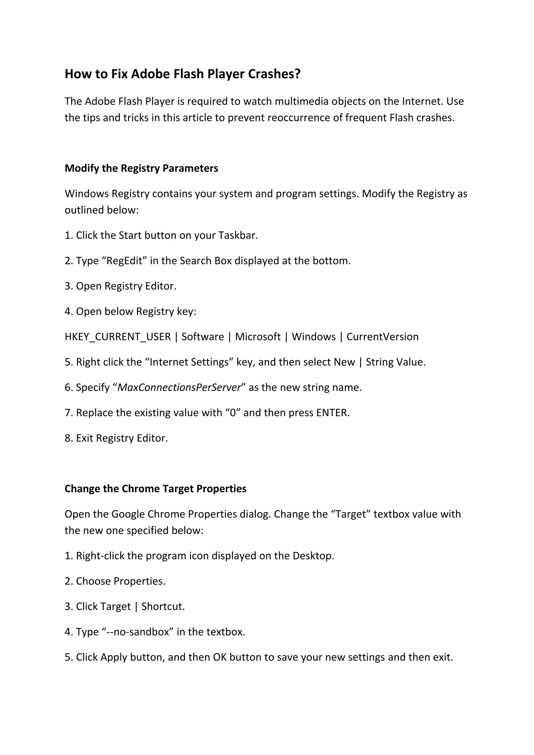 Fix adobe-flash-player-crashes | PDF