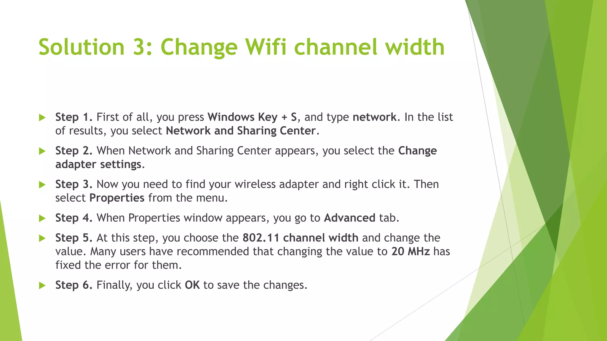 How to fix can't connect to this network Windows 10 Wifi | PPTX | Computer Networking | Computing