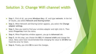 How to fix can't connect to this network Windows 10 Wifi | PPTX ...