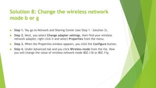 How to fix can't connect to this network Windows 10 Wifi | PPTX | Computer Networking | Computing