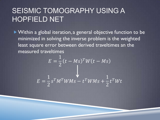 Inverse scattering, seismic traveltime tomography, and neural networks | PPTX | 3-D Graphics ...