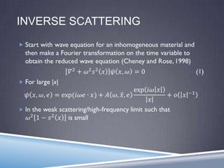 Inverse scattering, seismic traveltime tomography, and neural networks | PPTX | 3-D Graphics ...
