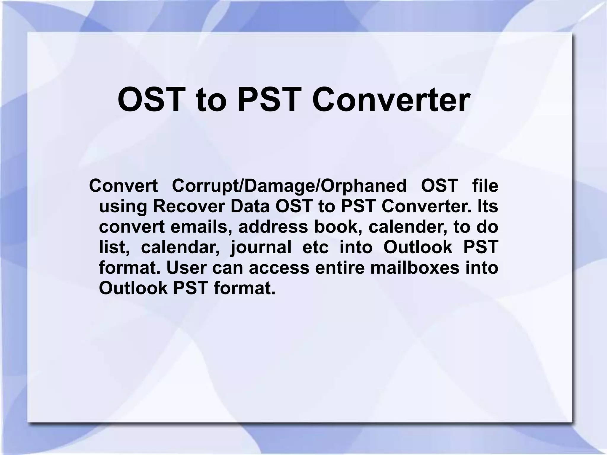 Fix ost-file | PPT