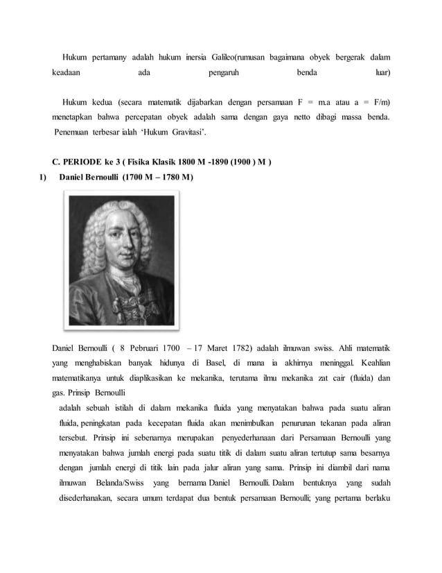 Tokoh-Tokoh Fisika Setiap Periode Perkembangan | DOCX