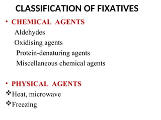 FIXATION AND FIXATIVES. Types and functions.ppt