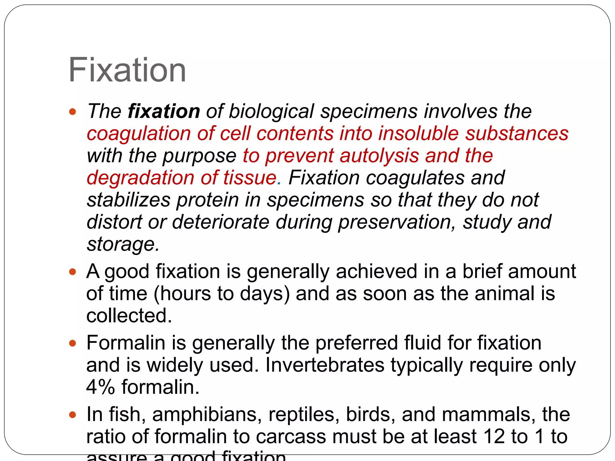 Fixation and preservation of Invertebrates | PPTX
