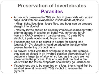 Fixation and preservation of Invertebrates | PPTX
