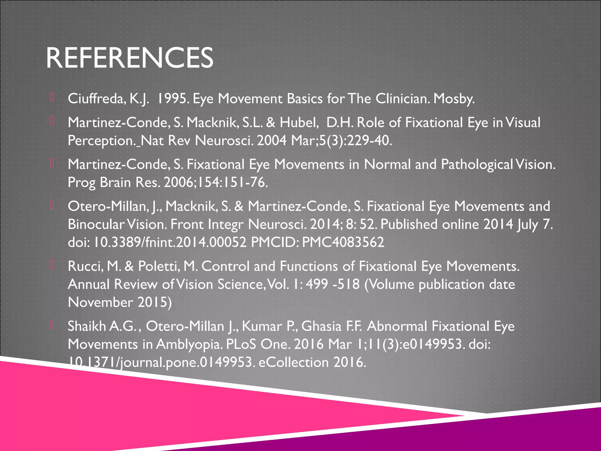 Fixation Characteristics And Abnormalities Ppt Computer Animation