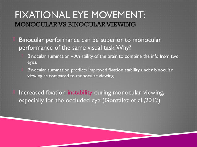Fixation Characteristics And Abnormalities Ppt Computer Animation