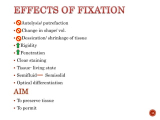 Fixation & fixatives in histopathology, dr naveen reddy | PPTX