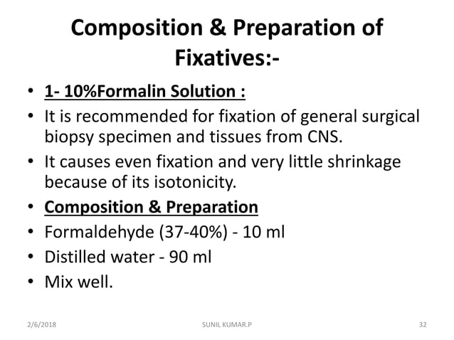 Fixation of tissues | PPTX | Chemistry | Science