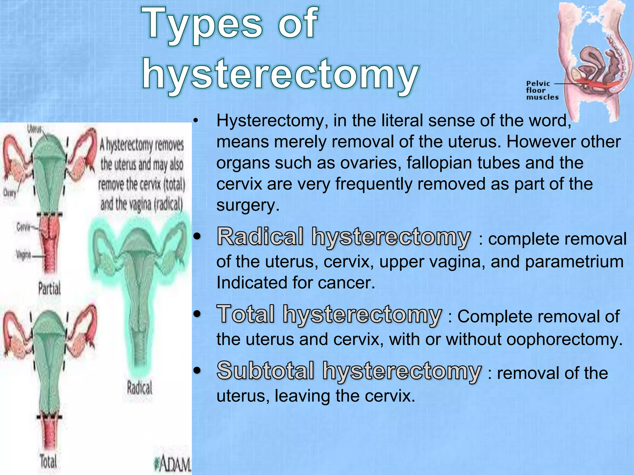 Fixation of uterus after whole hysterectomy | PPTX