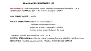 FIXATIVES in Pathology for Postgraduate and DMLT | PPTX