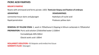 FIXATIVES in Pathology for Postgraduate and DMLT | PPTX
