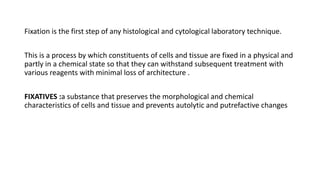 FIXATIVES in Pathology for Postgraduate and DMLT | PPTX