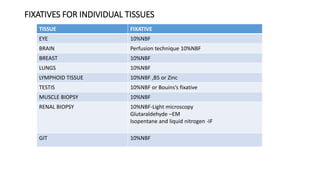 FIXATIVES in Pathology for Postgraduate and DMLT | PPTX