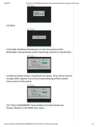 Fix boot error 0x c0000098 | PDF
