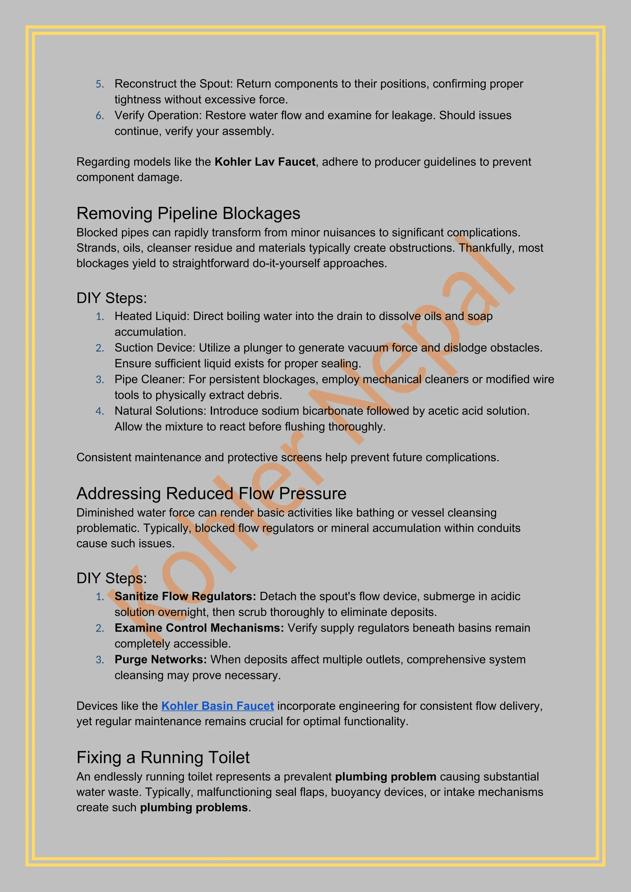 Fix Common Plumbing Issues Easily Kohler Nepal Tips.docx