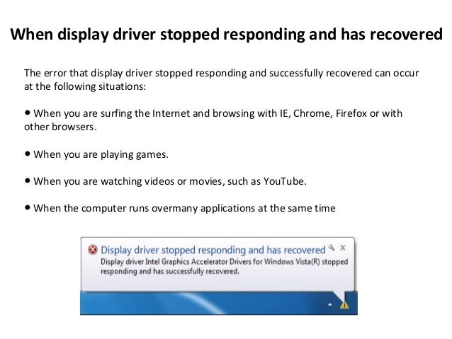 How to fix display driver not responding - massvse