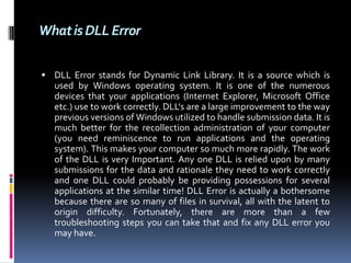 Fix dll error easily | PPT