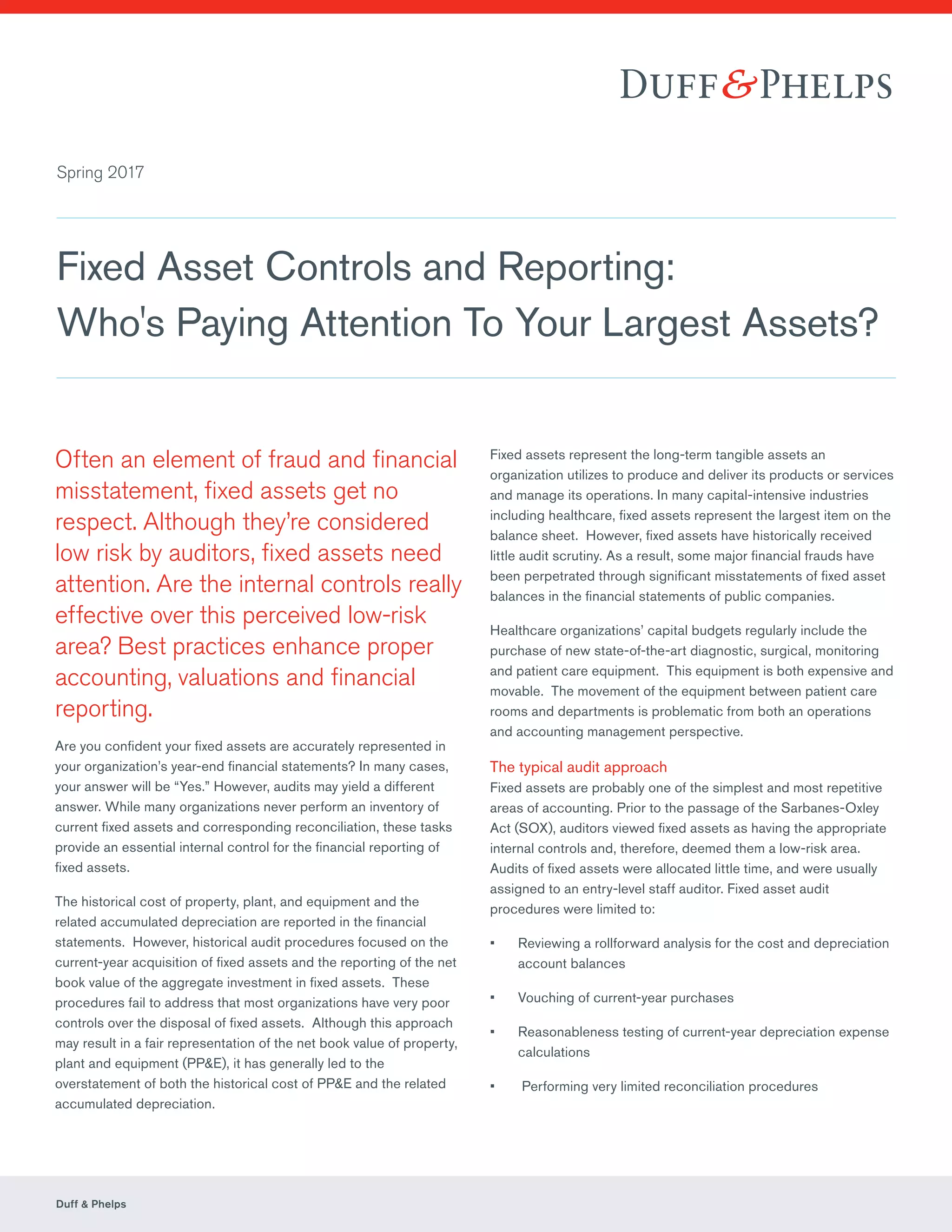Fixed Asset Controls and Reporting: Who's Paying Attention to Your ...