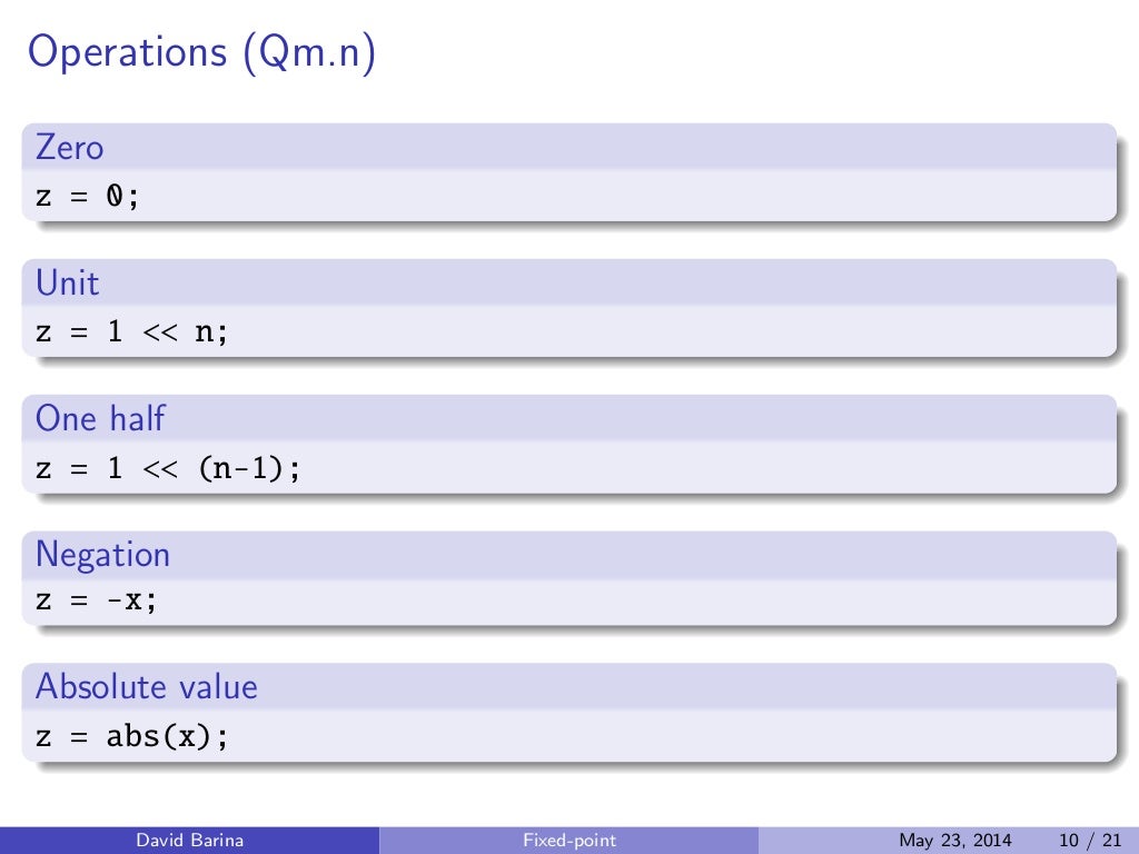 Fixed-point arithmetic