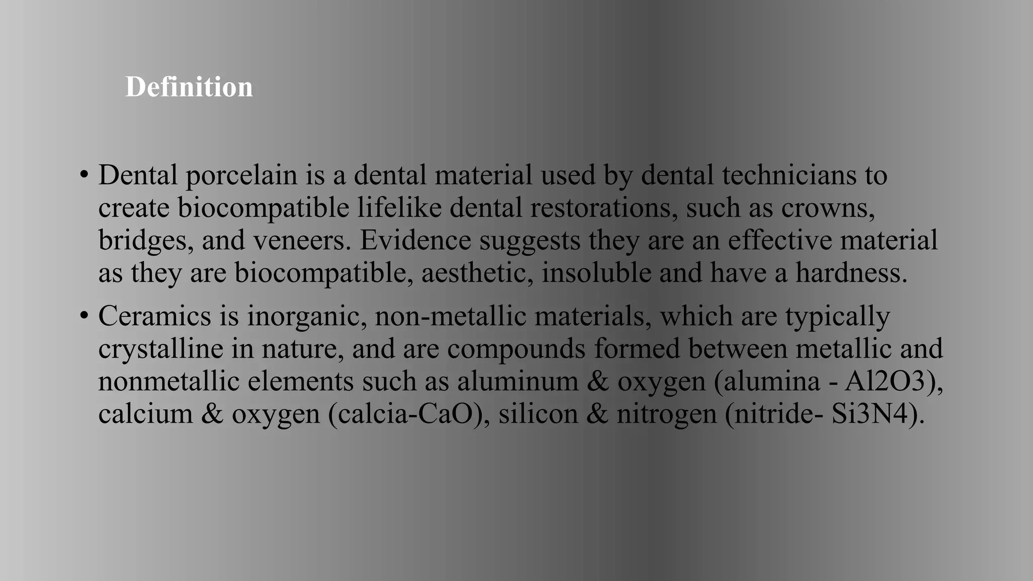 porcelain material lecture | PDF