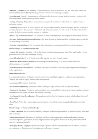 Difference between Fixed-Term and Permanent Contracts | PDF