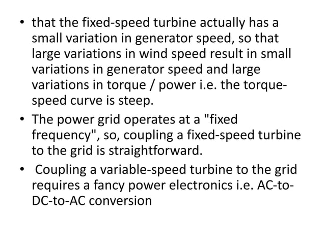 Fixed and variable speed turbine | PPTX