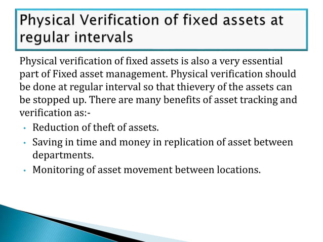 Fixed asset management | PPTX