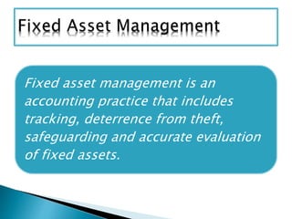 Fixed asset management | PPTX