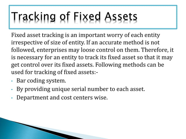 Fixed asset management | PPTX