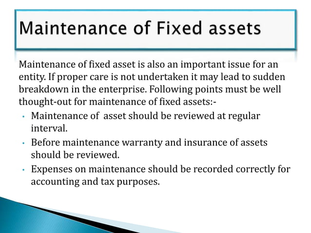 Fixed asset management | PPTX
