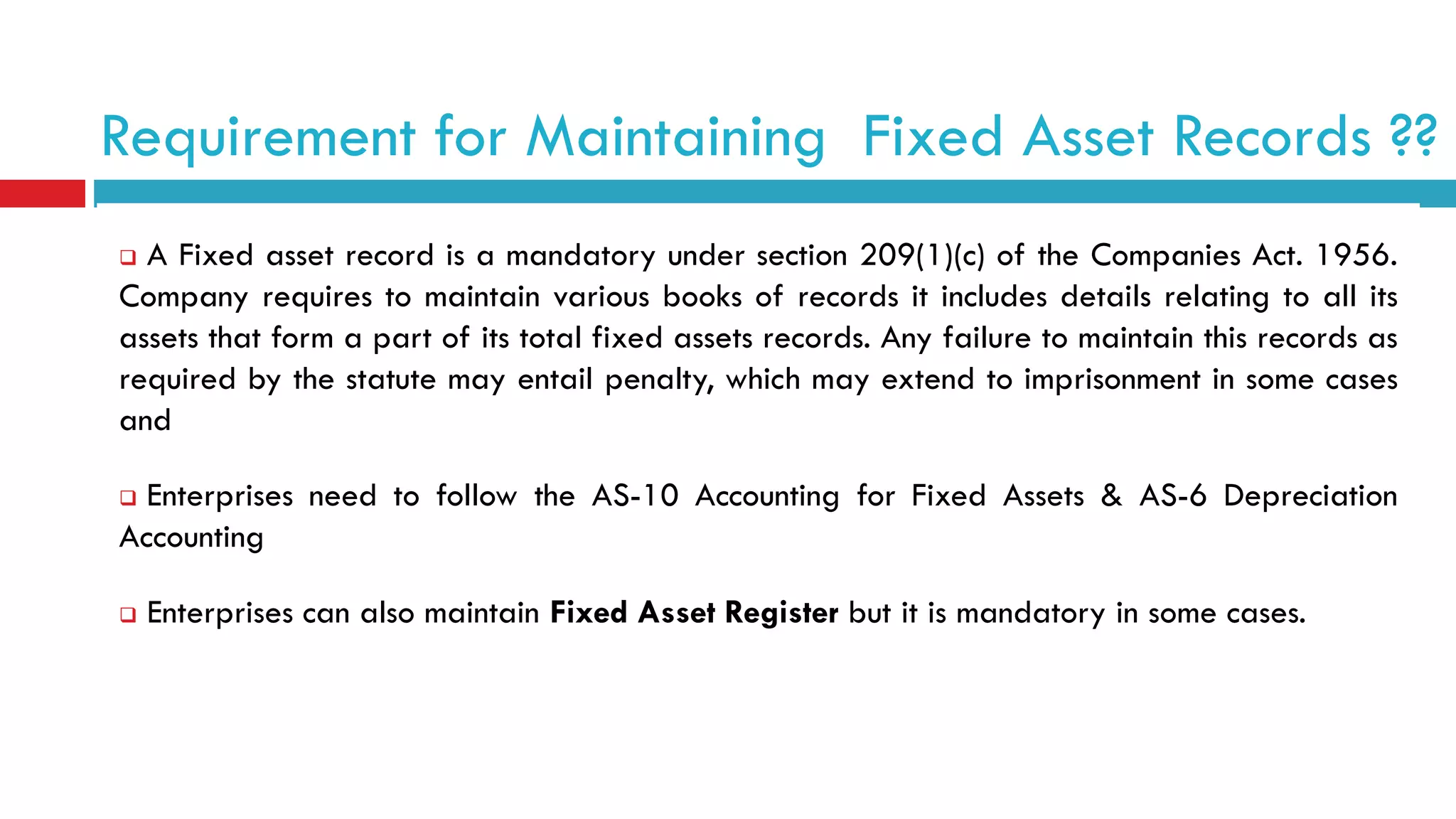 Fixed asset register | PPTX