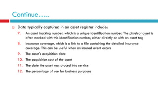 Fixed asset register | PPTX