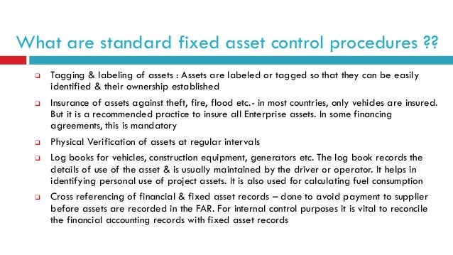 Fixed asset register